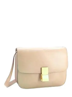 Celine Classic Box Bag Grainy Leather Medium Crossbody Bag - Brown