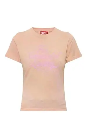 DIESEL® Diesel Logo Print Short Sleeve T-Shirt Neutrals