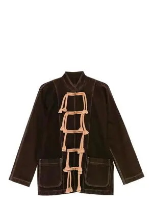 UMA WANG Uma Wang Contrast-Stitched Rope-Trim Coat