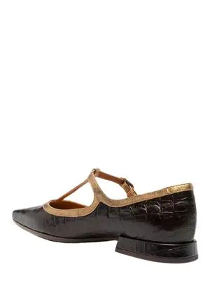 CHIE MIHARA Chie Mihara Leather T-Bar Pumps With Crocodile-Embossed Effect