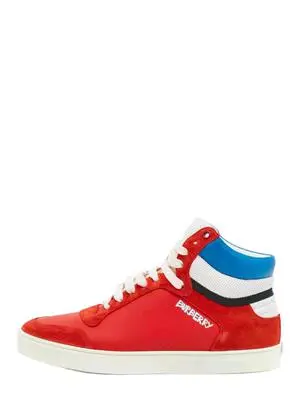 BURBERRY Burberry Red Paneled High-Top Sneakers