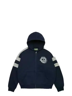 DENIM TEARS Denim U Paneled Zip-up Hoodie Blue