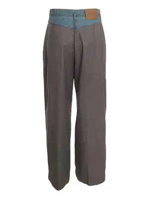 Munthe Denim Waistband Pleated Trousers - Grey