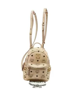 Mcm Mini Stark Visetos Backpack - Neutrals
