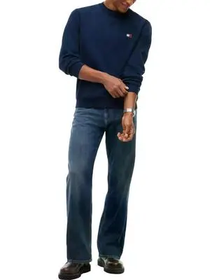 Tommy Hilfiger Logo Patch Crew Neck Sweater - Blue