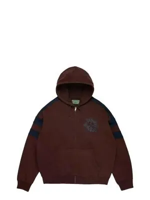 DENIM TEARS Denim U Panelled Logo-print Hoodie - Red
