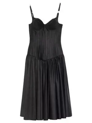 JEAN PAUL GAULTIER Ribbed Conic Cup Midi Dress - Grey