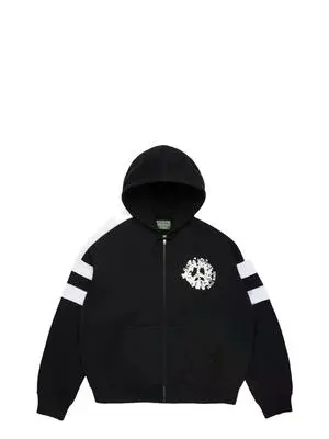 DENIM TEARS Denim U Paneled Zip-up Hoodie - Black
