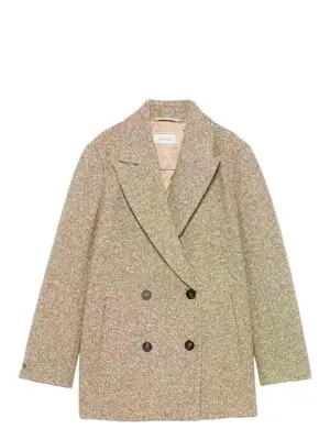 Peserico Double-breasted Tweed Blazer - Neutrals