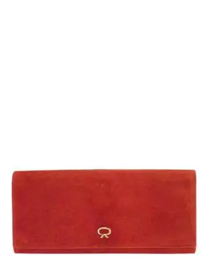 GIANVITO ROSSI Monica Suede Clutch Bag - Orange