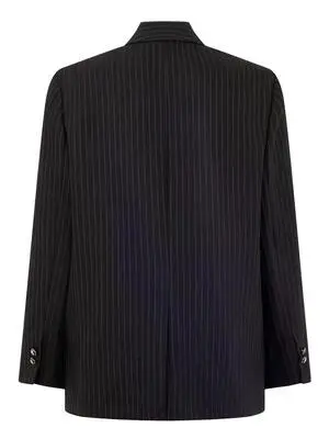 Elisabetta Franchi Striped Notched Lapel Blazer - Black