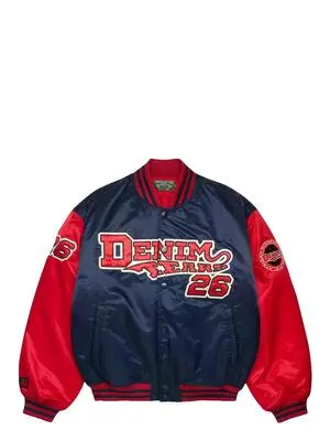 DENIM TEARS Varsity Jacket With Logo Patch - Blue