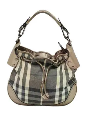 Burberry Burberry Check-Print Drawstring Shoulder Bag Neutrals