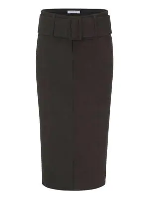 Patrizia Pepe Belted Pencil Midi Skirt - Green