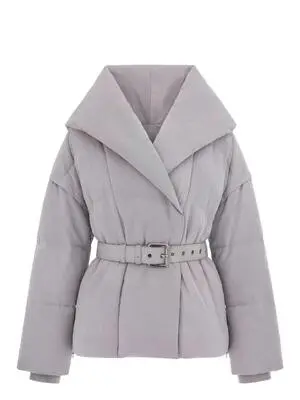 Patrizia Pepe Hooded Puffer Jacket - Grey