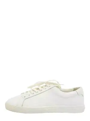 Saint Laurent Andy Calf Leather Lace Up Sneakers - White