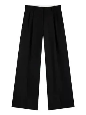 Tommy Hilfiger Pleated Wide-leg Trousers - Black