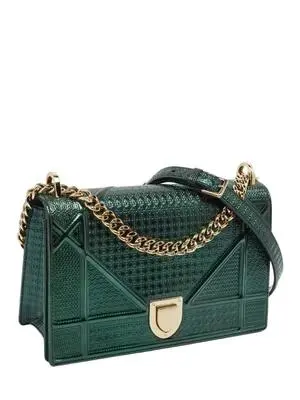 Dior 2018 Medium Diorama Microcannage Shoulder Bag - Green