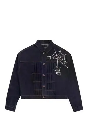 BOREDOM KILLS Spider Embellished Denim Jacket - Blue