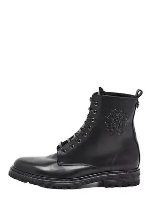 Roberto Cavalli Leather Lace-up Combat Boots - Black