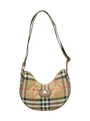 Burberry Horseshoe Quilted Shoulder Bag Neutrals