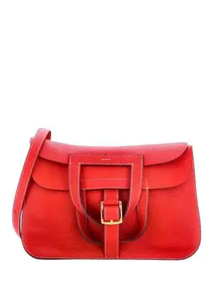 Hermès Halzan Bag Clemence 31 Shoulder Bag - Red