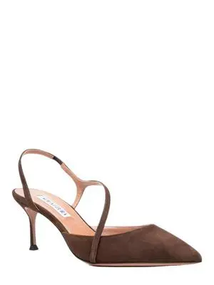 AQUAZZURA Pointed-toe Slingback Pumps - Brown