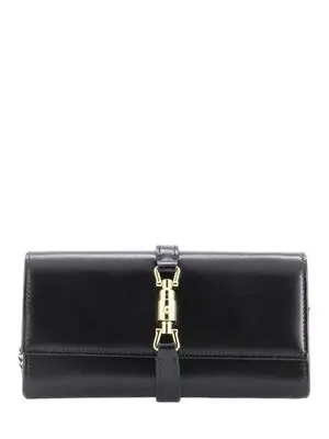 Gucci Jackie 1961 Continental Chain Wallet Leather Crossbody Bag - Black