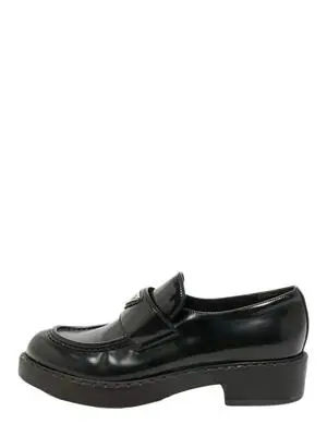 PRADA Prada Triangle Logo Leather Loafers