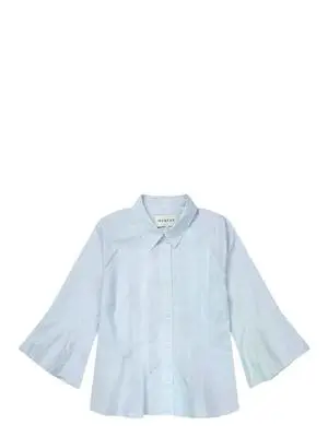 Munthe Veracity Striped Flared-sleeve Shirt - Blue