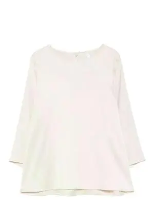 Imperial Satin Finish Keyhole-back Blouse - Neutrals