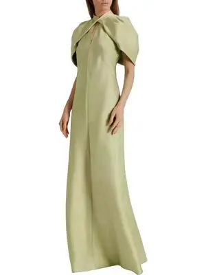 Alberta Ferretti Alberta Ferretti Puff-Sleeve Cut-Out Maxi Dress Green