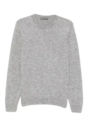 Corneliani Crew-neck Ribbed-trim Sweater - Grey