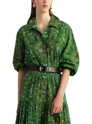Cara Cara Rumson Bandana-print Shirt - Green
