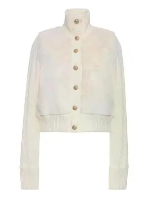 Cara Cara Cara Cara Logan Faux-Fur Cardigan Neutrals