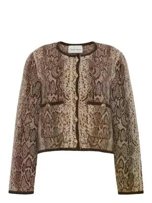 Cara Cara Bristol Snakeskin-print Cardigan - Brown