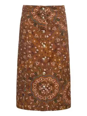 CARA CARA Cara Cara Juniper Bandana Print A-Line Midi Skirt