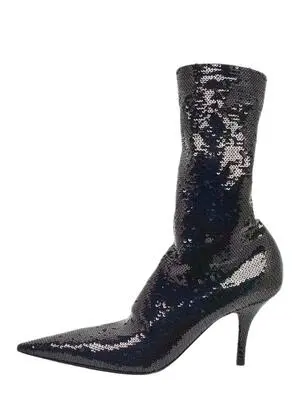 BALENCIAGA Balenciaga Knife Sequin Heeled Ankle Boots