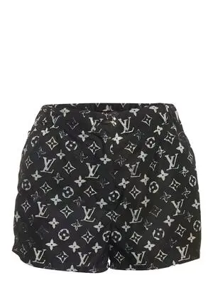 LOUIS VUITTON Monogram Print Shorts - Black