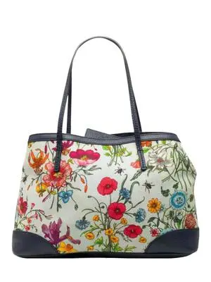 Gucci Flora Canvas Tote Bag - White