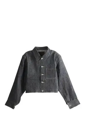 TAIGA TAKAHASHI Cropped Denim Jacket Indigo - Blue