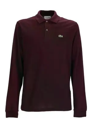 Lacoste Logo-patch Long-sleeve Polo Shirt - Brown