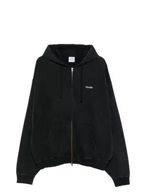 Vetements Logo-print Zip-up Hoodie - Black