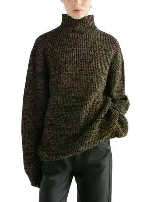 LEMAIRE High-neck Yak Alpaca Sweater - Brown