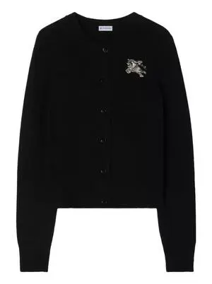 Burberry Knight Wool Cashmere Cardigan - Black