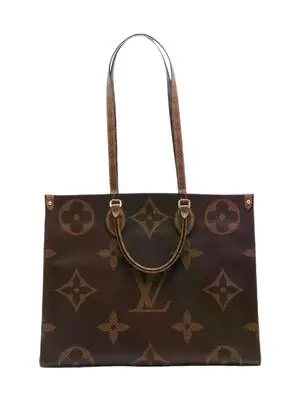 LOUIS VUITTON Monogram Reverse Giant Onthego Gm Satchel - Brown
