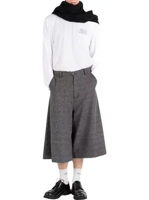 SOCIETE ANONYME Société Anonyme Horizontal Stripe Wool Wide Leg Shorts