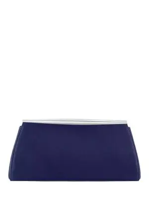 Tyler Ellis Suzannah Satin Clutch Bag - Blue