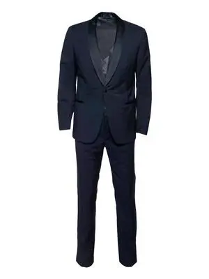 Hermès Satin-trimmed Single-breasted Suit - Blue