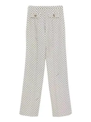 ELISABETTA FRANCHI Elisabetta Franchi Monogram Print Trousers